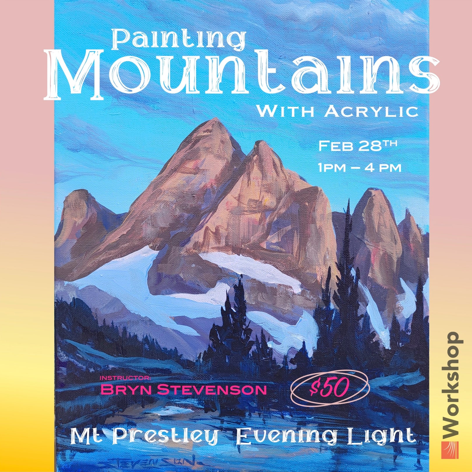 Painting Mountains with Acrylic - Mount Prestley – Cowan’s Office & Art ...
